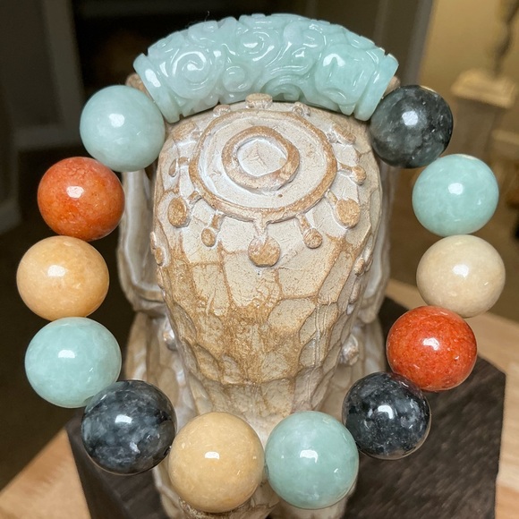 Jewelry | Mixed Jade 13mm With Burmese Jade Bridge | Poshmark